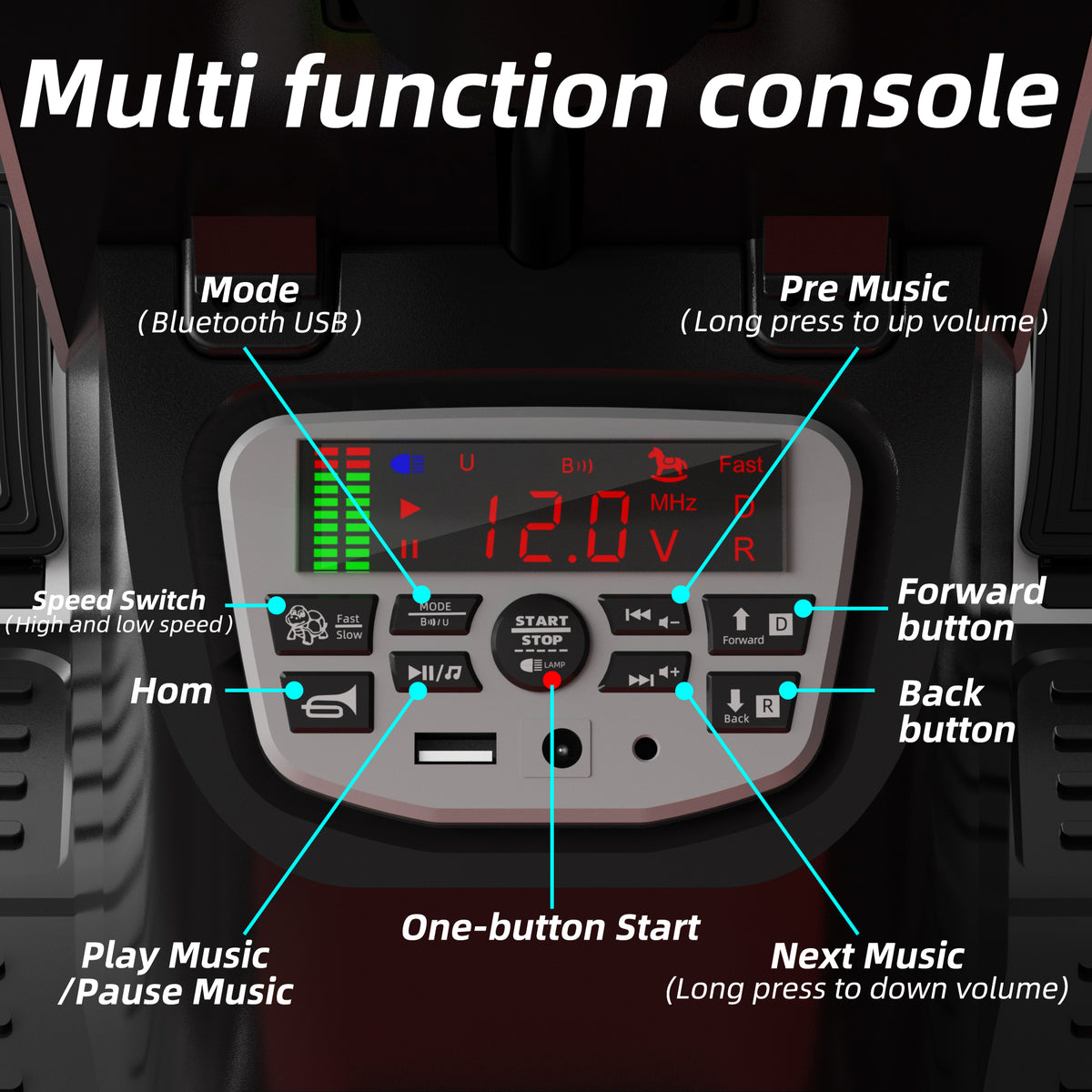 XJD 12V Electric Drifting Go Kart for Kids Battery Powered Driving Car