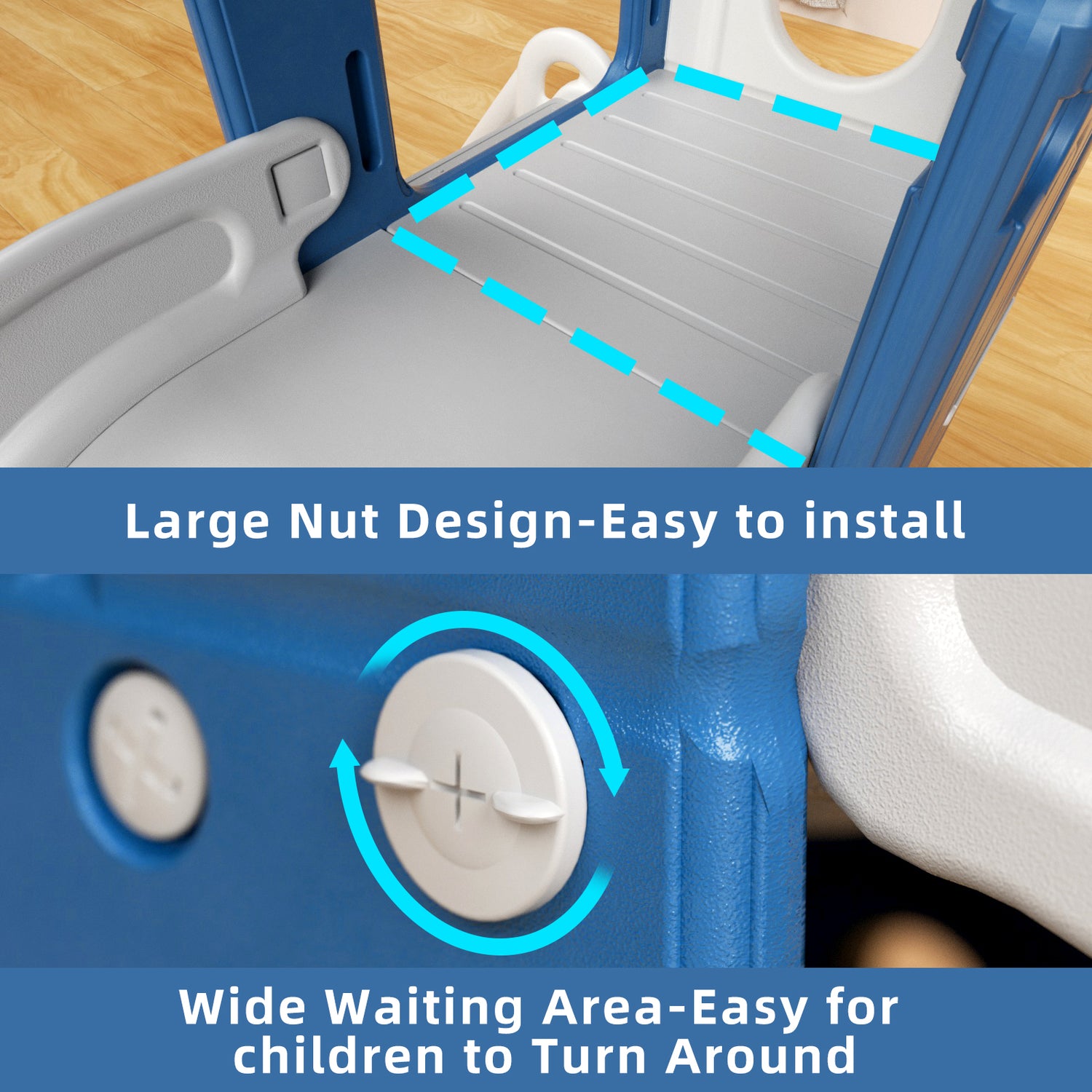 Pre-sale, XJD 5-in-1 Toddler Slide Set in Blue Freestanding Climber Pl